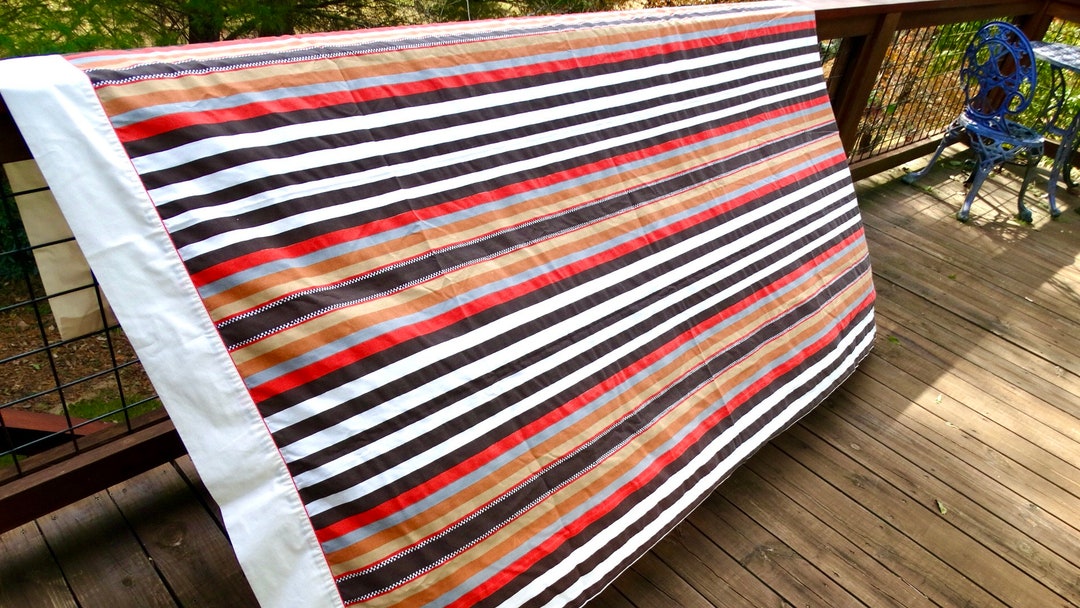 1970s Utica Twin Flat Sheet 1970s Striped Sheet 70s Sheet Twin Sheet ...