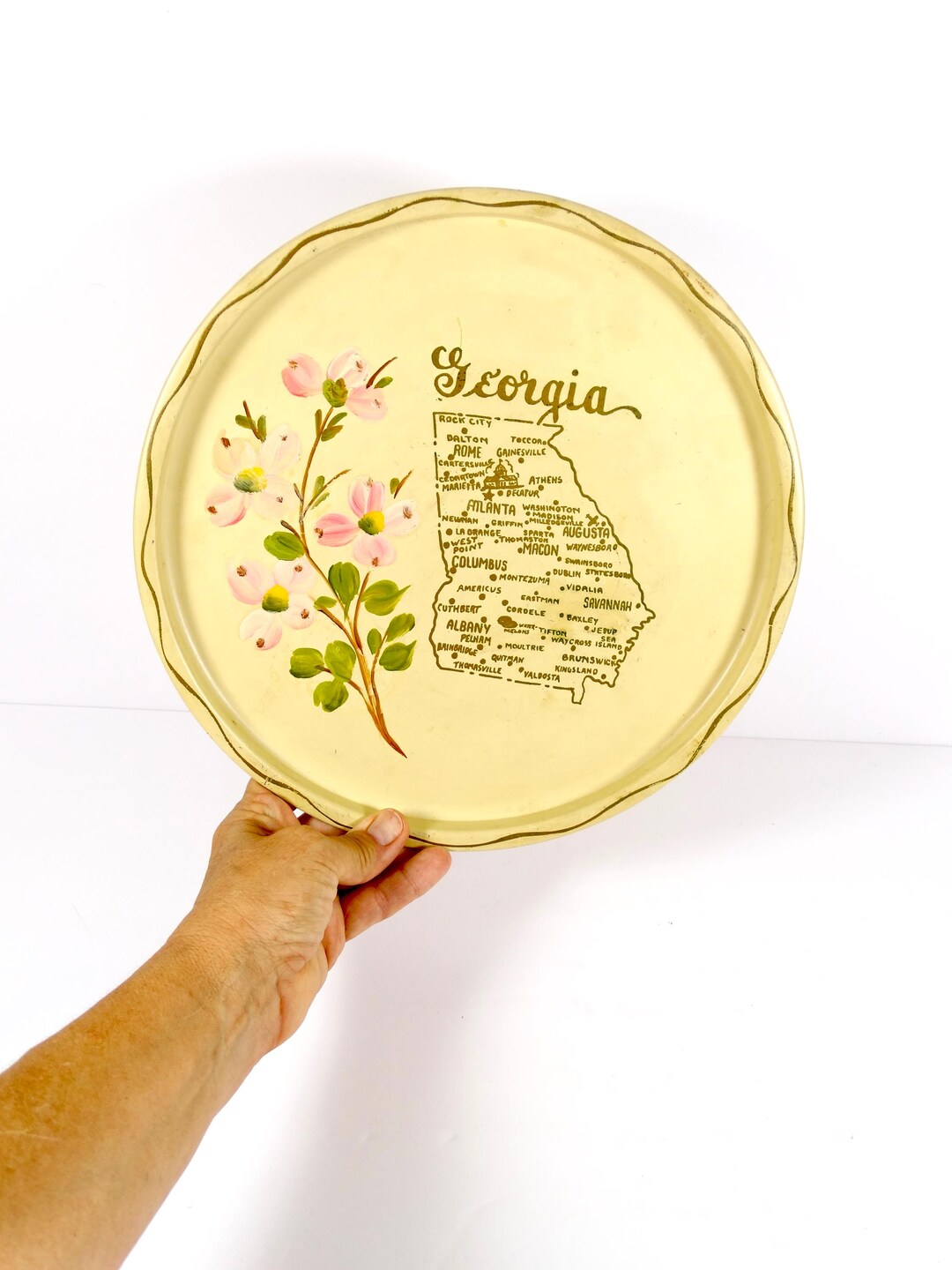 Vintage Nashco Decorative Tray Georgia Tray Georgia State Tray Nashco ...