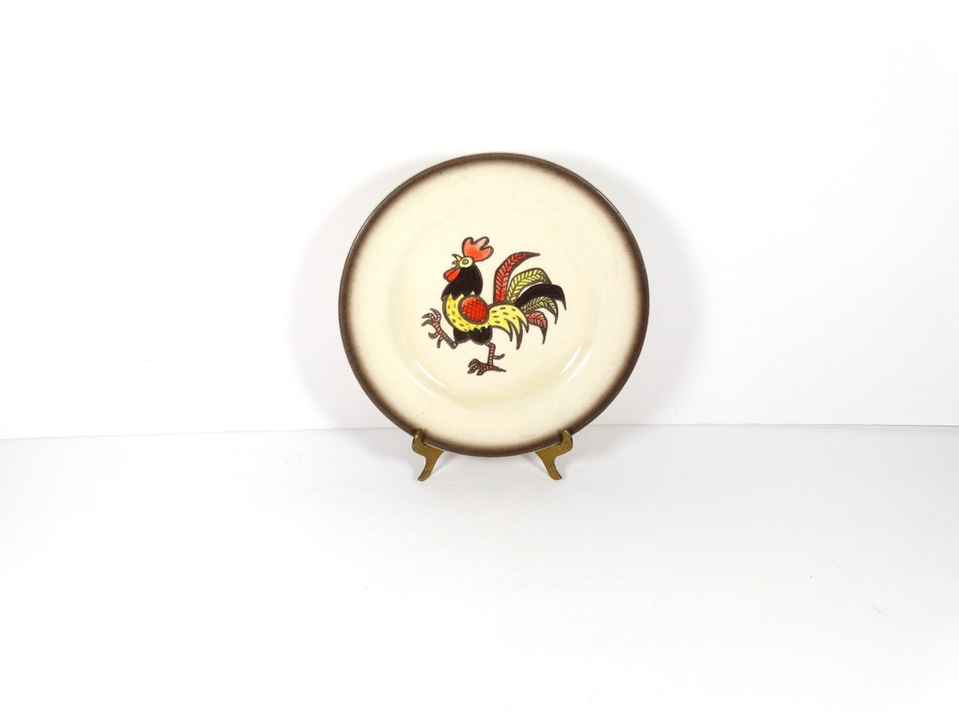 Vintage Poppytrail Red Rooster Salad Plate Vernon Metlox Poppytrail ...