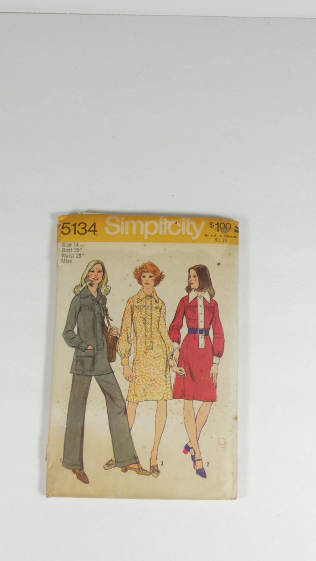 1972 Dress Pattern Vintage Simplicity 5134 - Vintage 1972 Dress or ...