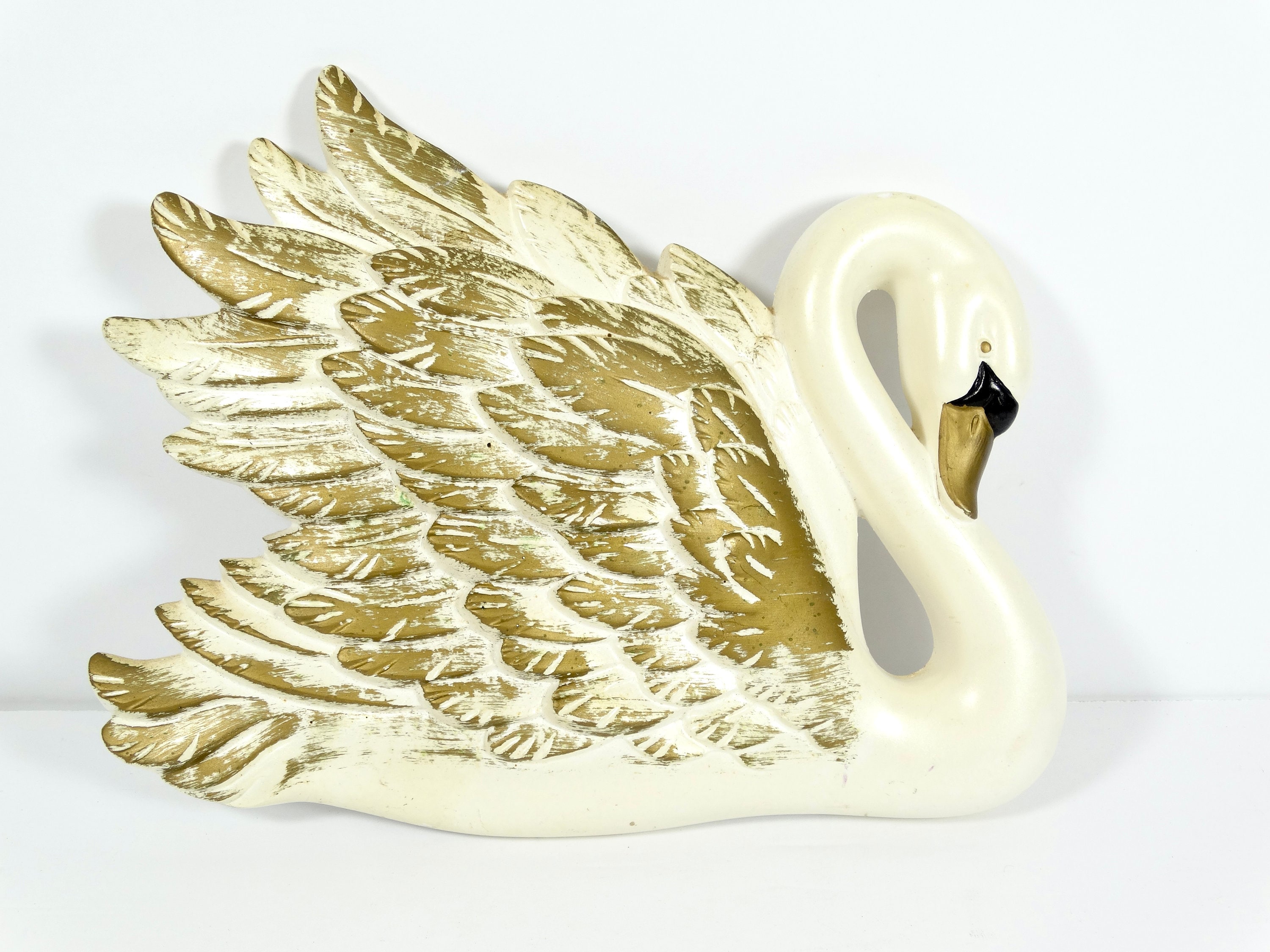 1968 Plaster Swan - Miller Studios Chalkware Swan 1960s Bathroom Decor ...