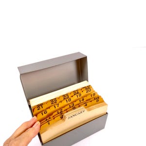 Vintage Metal Card File Box With Month and Number Tabs Vintage Index ...