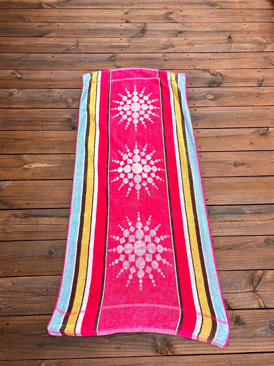 Midcentury Beach Towel - Vintage Beach Towel Reversible Beach Towel MCM ...