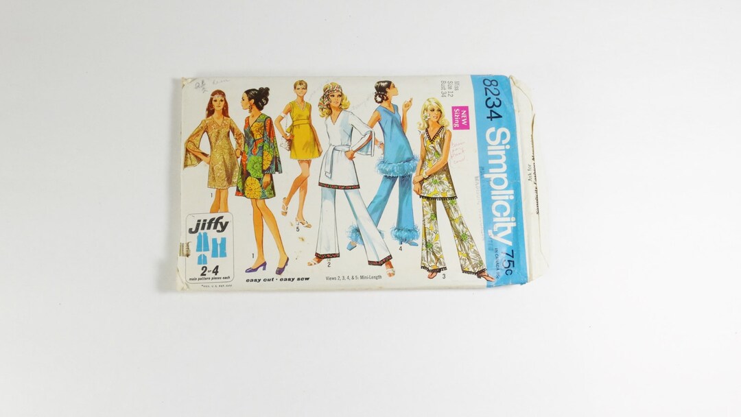 Simplicity 8234 Vintage 1969 Misses Jiffy Dress, Micro Mini-dress or ...