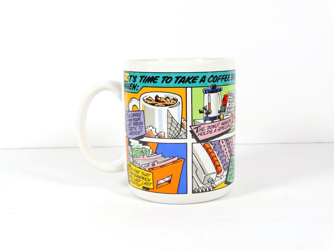 Vintage Coffee Break Mug Spin the Wheel Coffee Break Funny Mug Work Mug ...