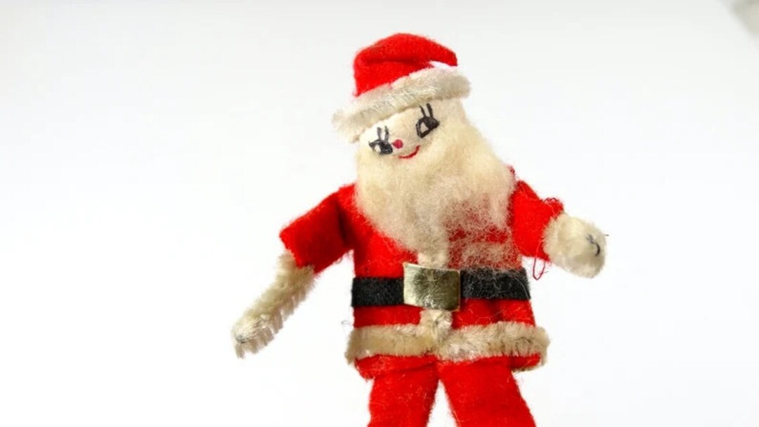 60s Santa Claus Figure - Package Decoration Tiny Santa Midcentury Santa ...