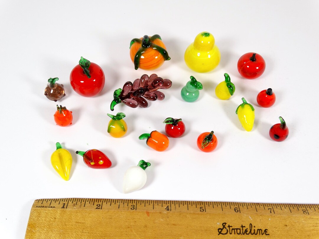 Vintage Tiny Glass Fruits Assorted Glass Fruit Cute Small Vintage Glass ...