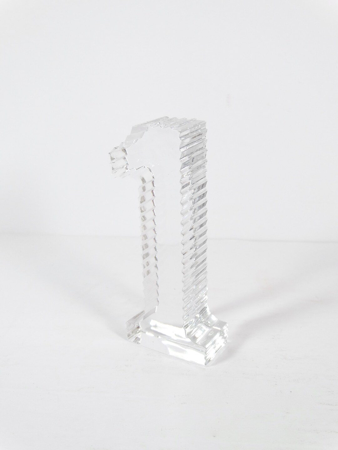 Vintage Glass Number 1 Paperweight Crystal Number 1 Glass Paperweight 1 ...