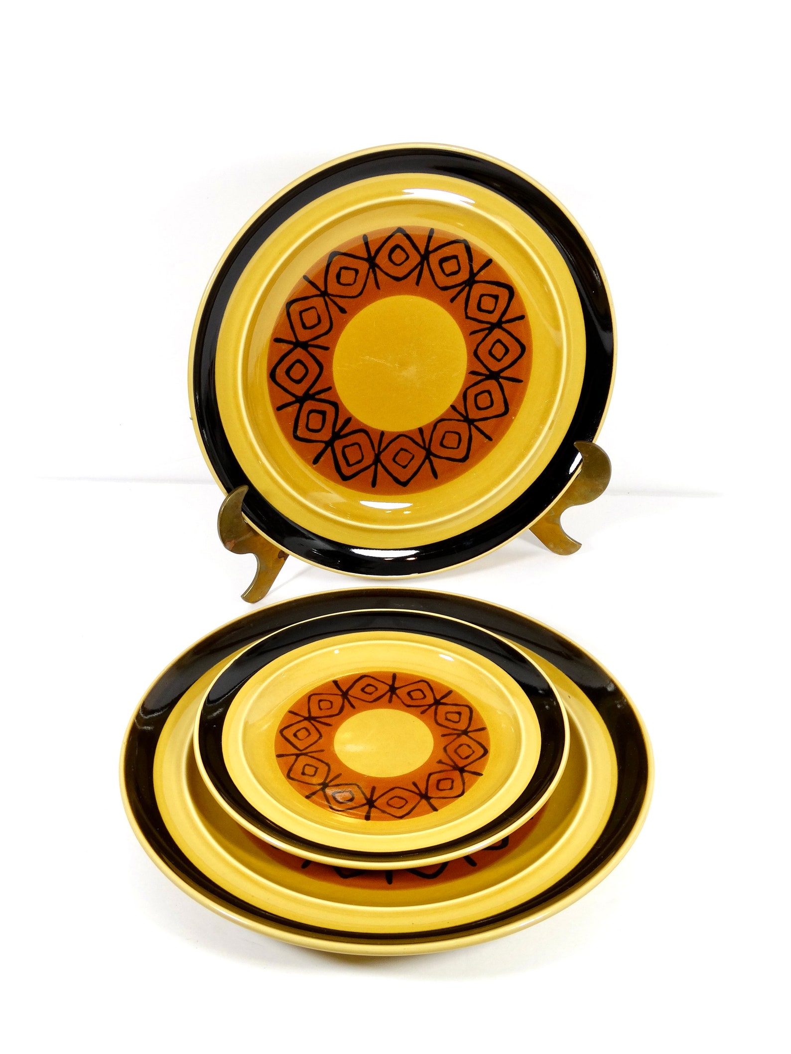 1970s Stonecraft Madrid Plate Set of 3 Plates 70s Dinnerware 70s Home ...