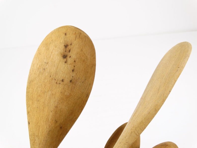 Vintage Wooden Spoon Set of 5 Wood Spoons - Graduated Spoon Set ...