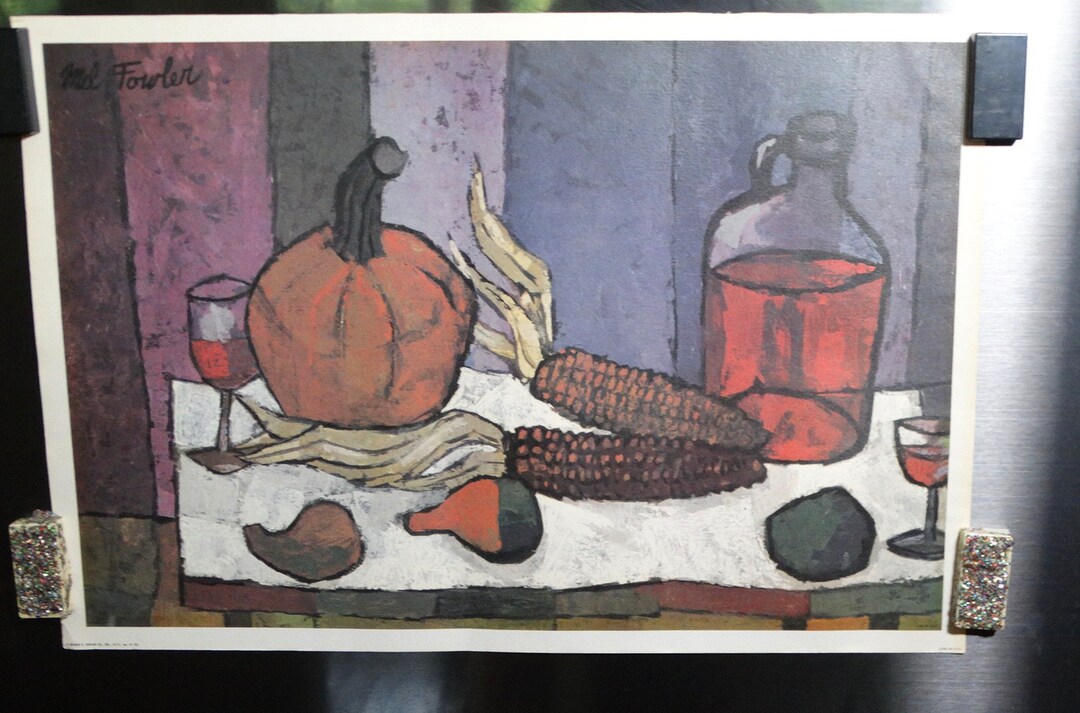 Vintage Mel Fowler Still Life Litho Midmod Lithograph MCM Retro 50s 60s ...