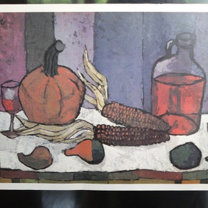 Vintage Mel Fowler Still Life Litho Midmod Lithograph MCM Retro 50s 60s ...