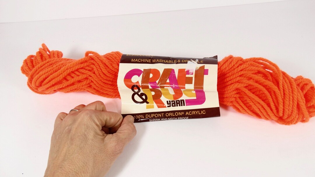 1970s Yarn 70s Craft Yarn 1970s Woolworth Woolco Craft Orange Yarn ...