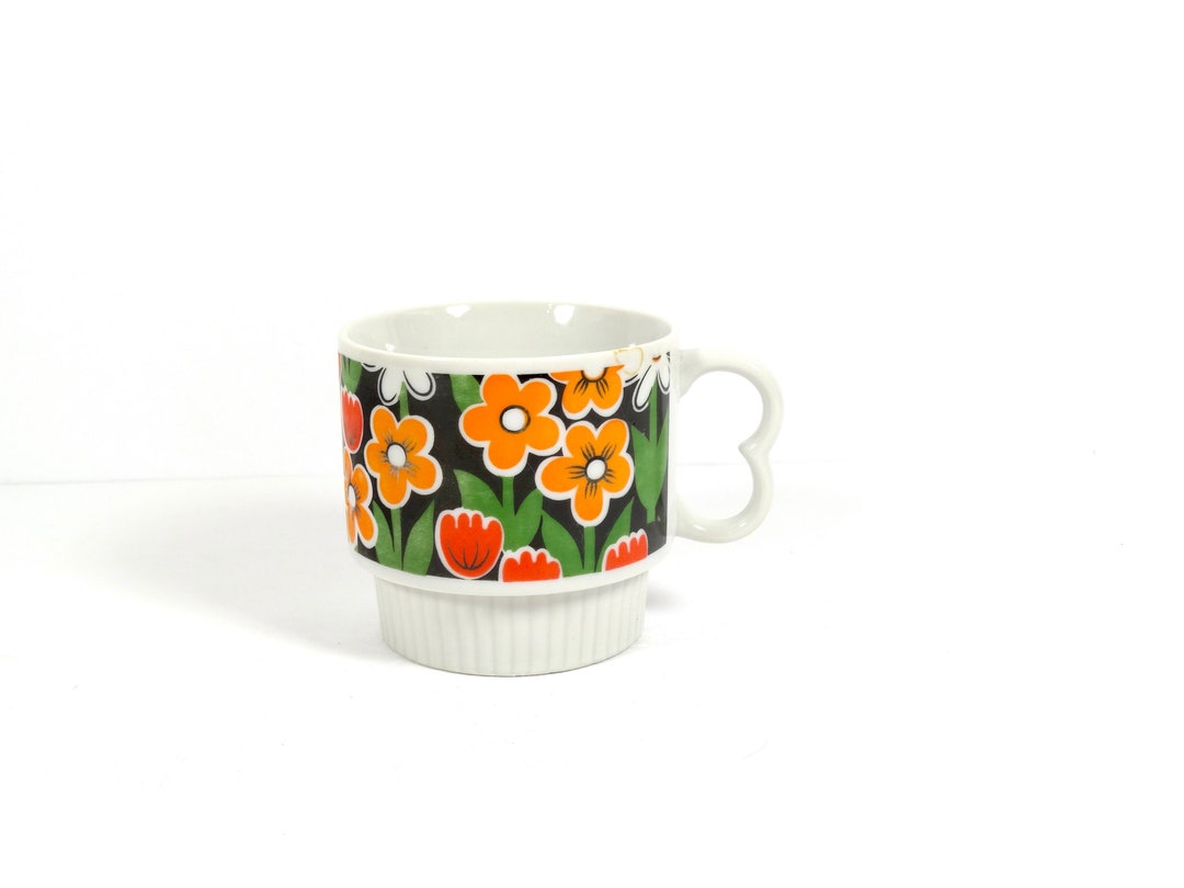 Cute 1970s Ceramic Mug Floral Mug 70s Mug Vintage Mug 1970s Mug Vintage ...