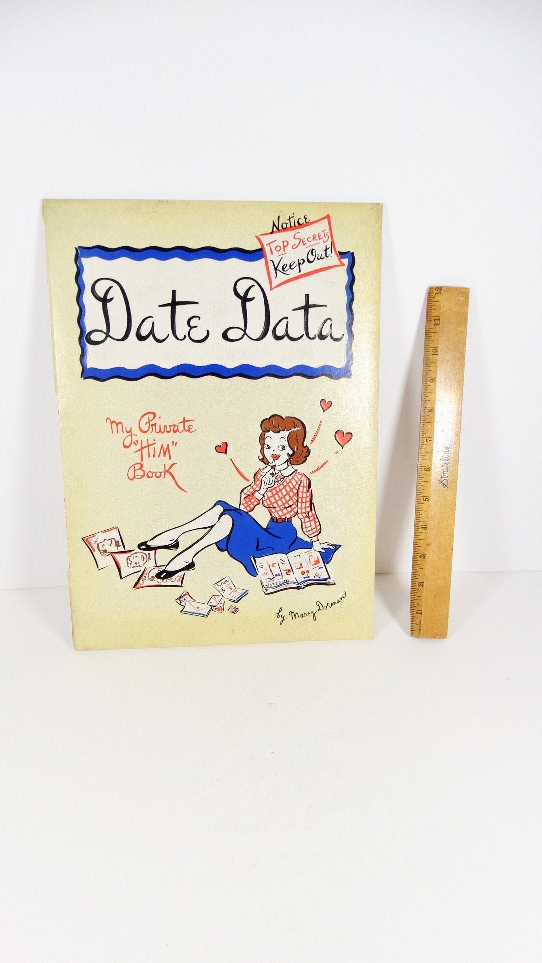 1950s Date Data Scrapbook Cover Boyfriend Girlfriend Midcentury Dating ...