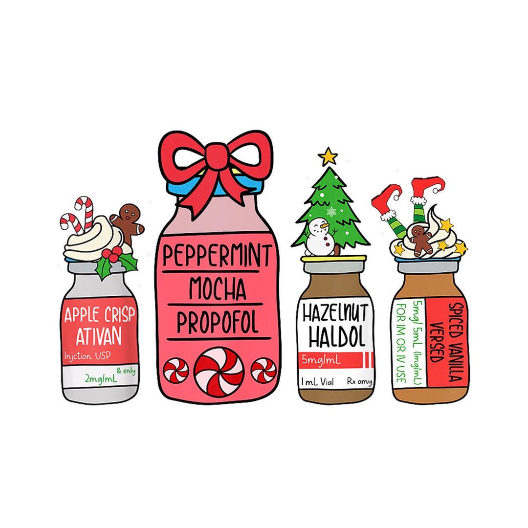 Peppermint Mocha Propofol Christmas Nurse Scrub Digital Png - Etsy