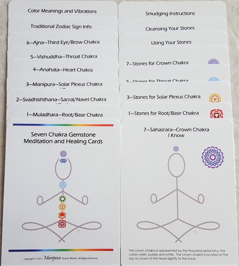Deluxe Chakra Stone Boxed Set, Chakra Cards + 14 Stones, Chakra ...