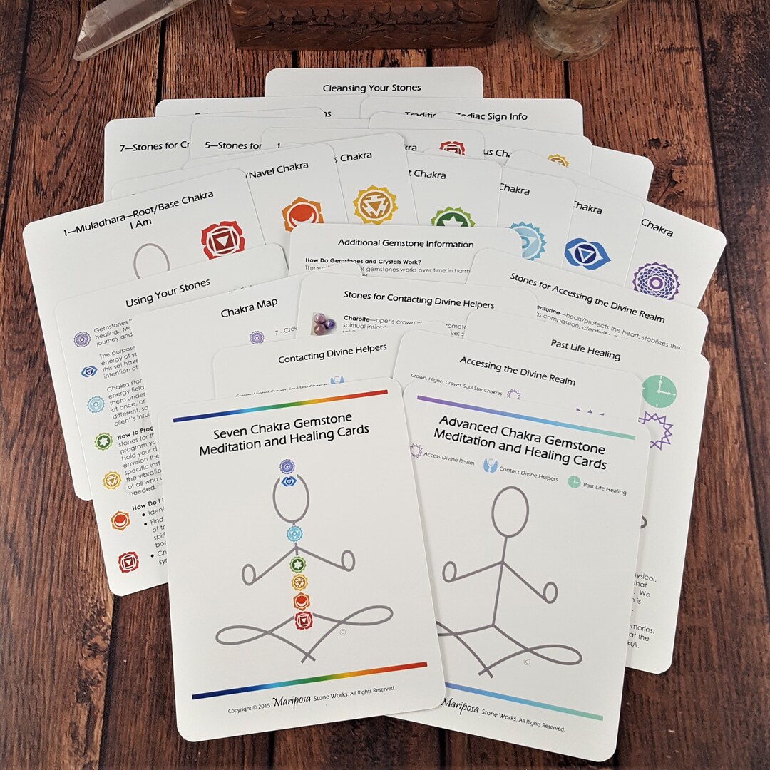 Master's Chakra Card Deck, Beginner Chakra Balancing & Meditation Plus ...