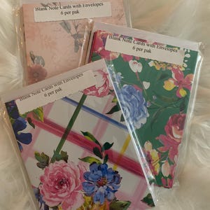 Blank Note Cards 3 Sets per Order 6 Miscellaneous Designs per Pack 18 ...