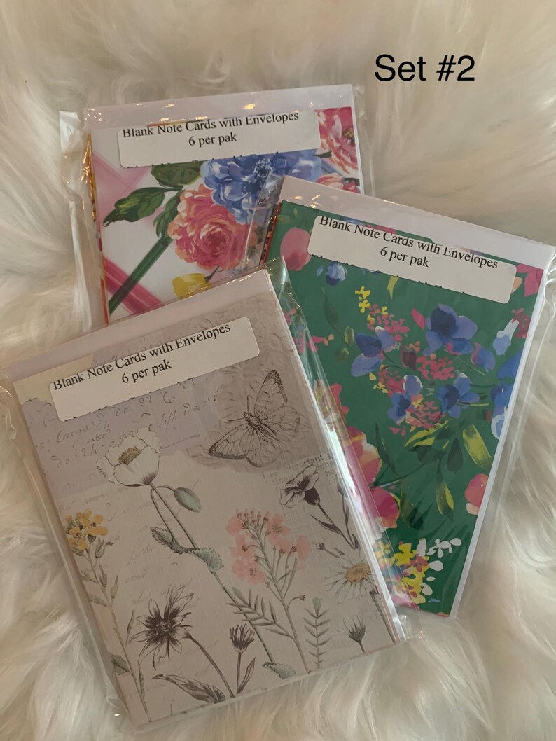 Blank Note Cards 3 Sets per Order 6 Miscellaneous Designs per Pack 18 ...