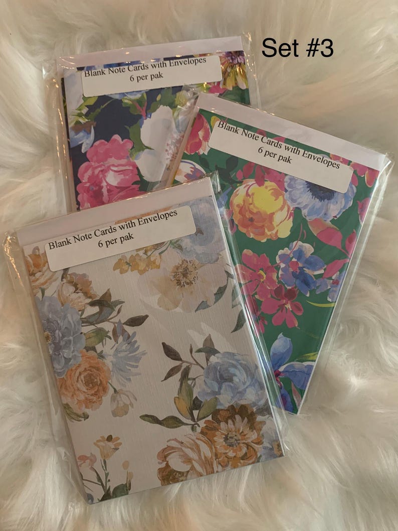 Blank Note Cards 3 Sets per Order 6 Miscellaneous Designs per Pack 18 ...