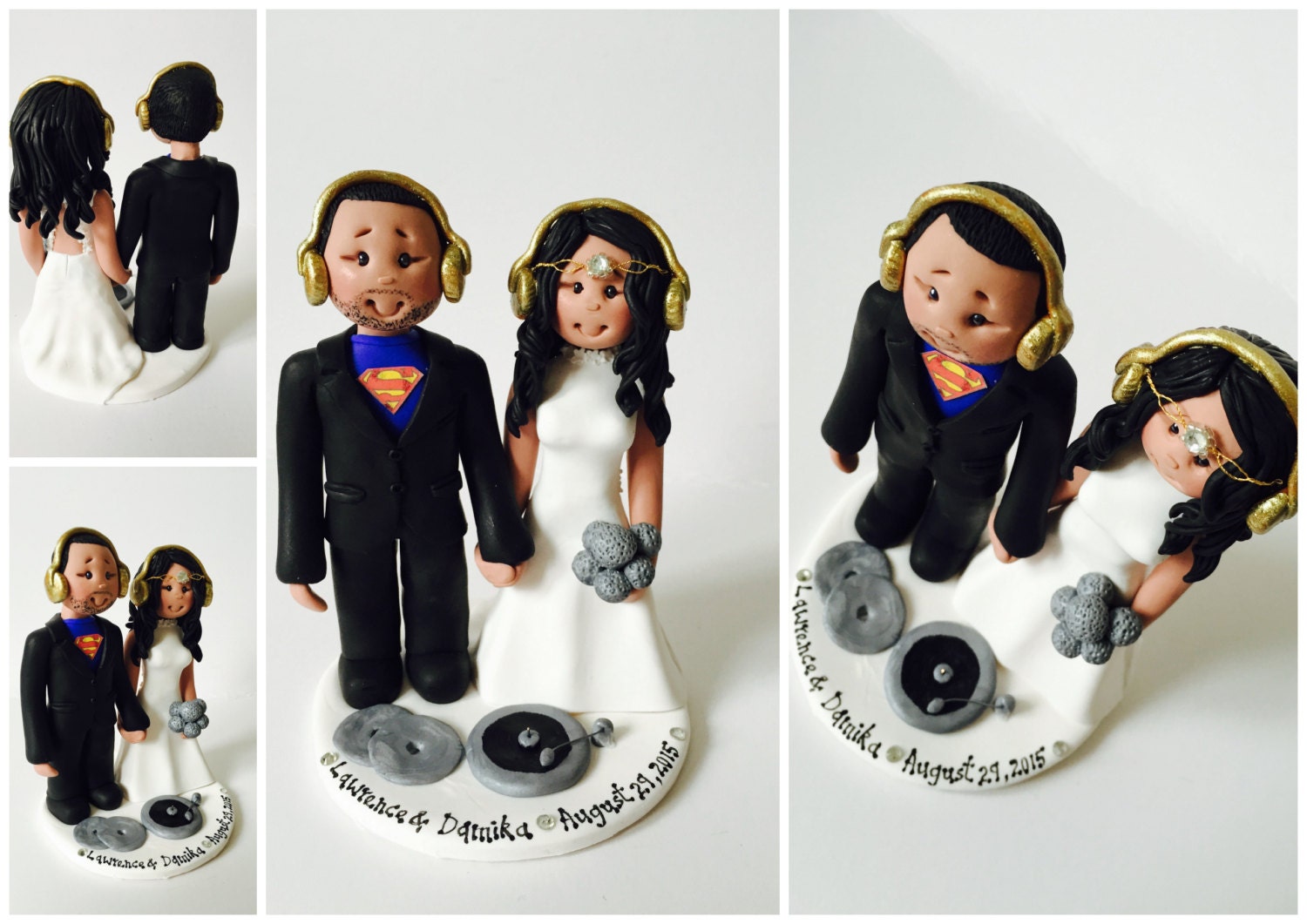 Music Theme DJ Wedding Cake Topper- Custom Made Bride and Groom Wedding ...