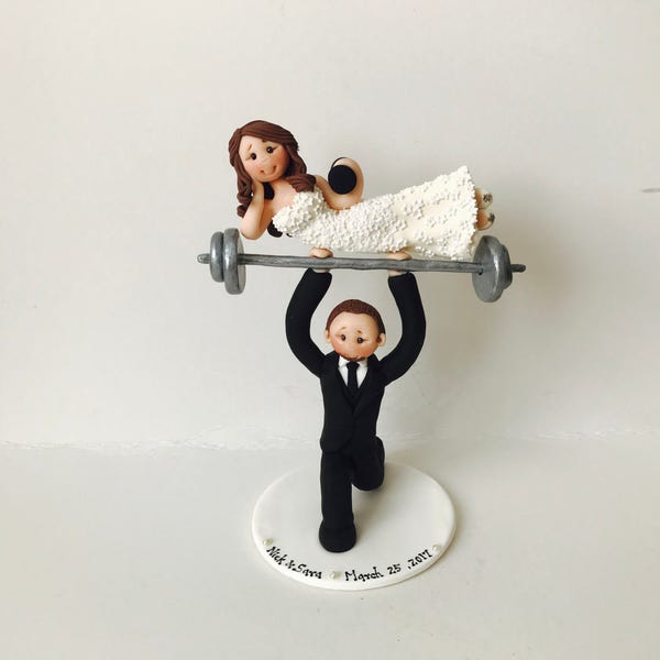 Weight Lifting Wedding Cake Topper - Etsy