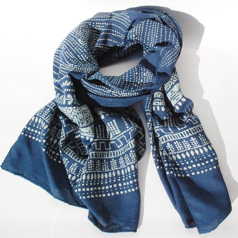 Indigo Blue Scarf - Etsy