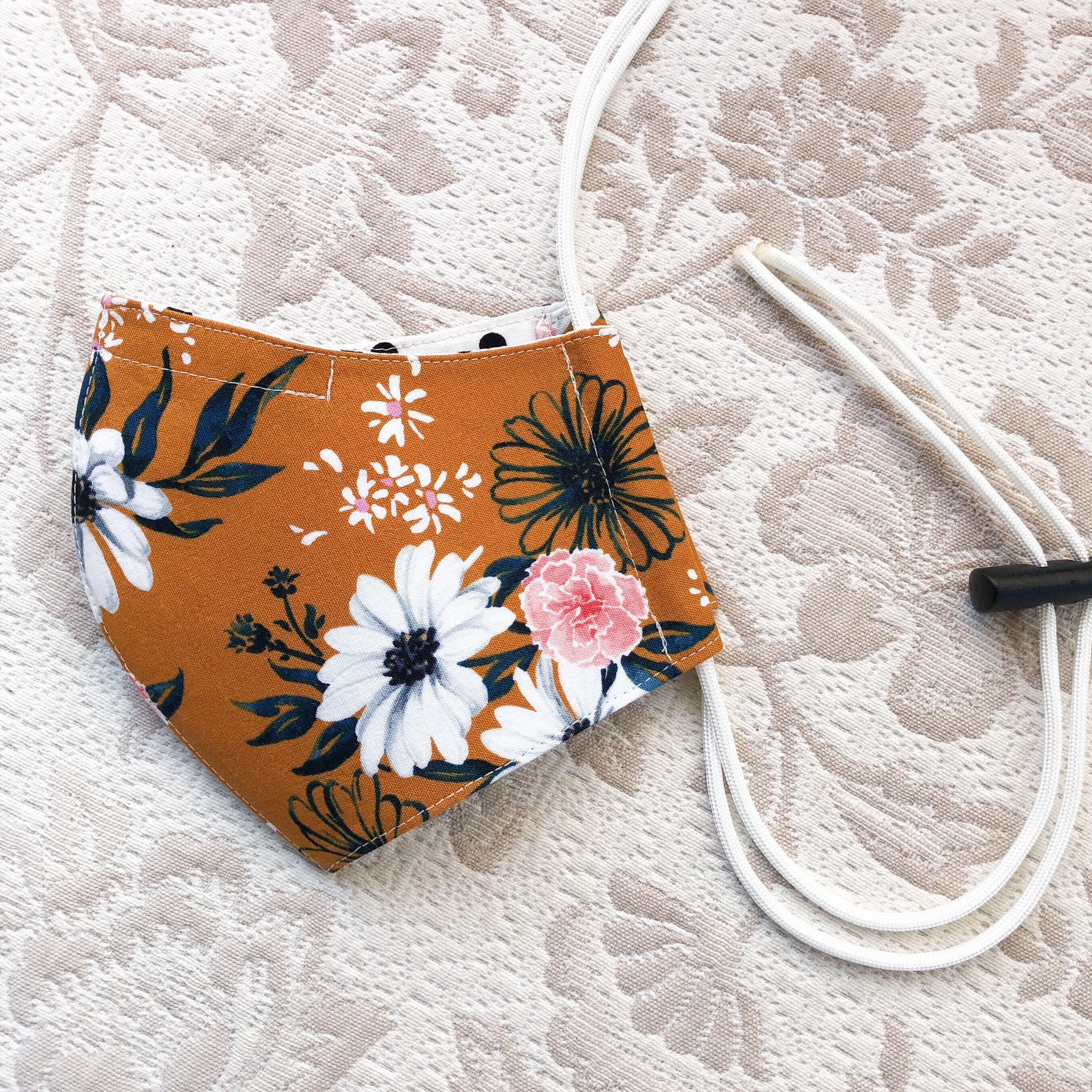 Ladies 3 Layer Copper and Daisy Face Mask With Poly Interfacing Third ...