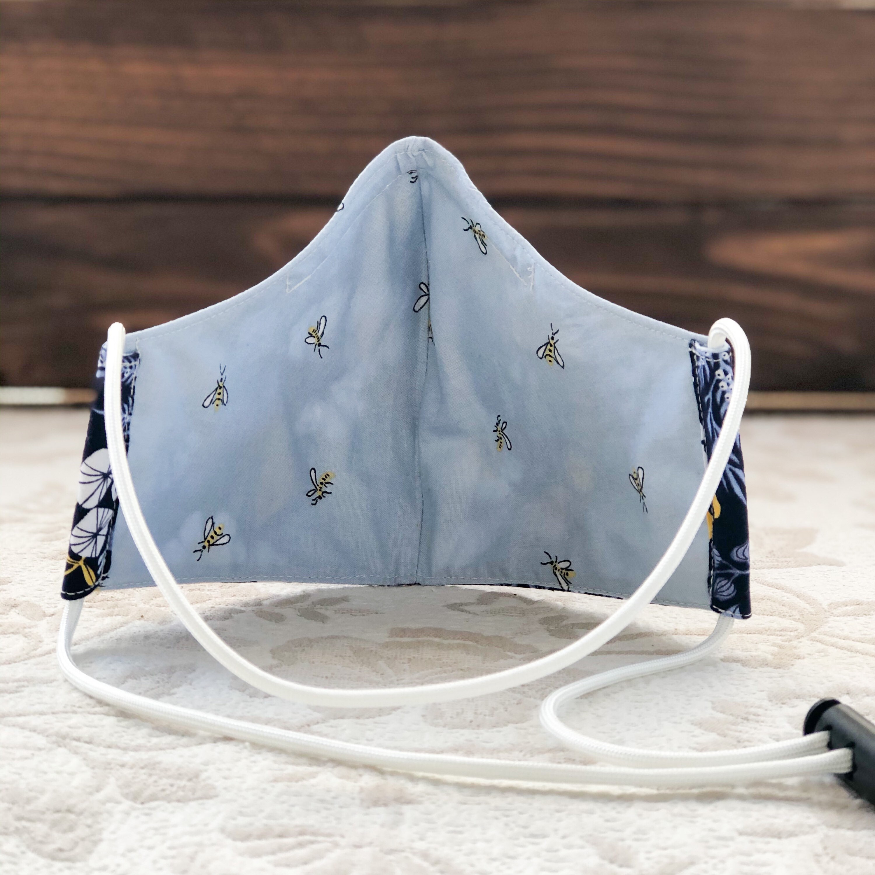 Ladies 3 Layer Honey Bee Garden Face Mask With Poly Interfacing Third ...