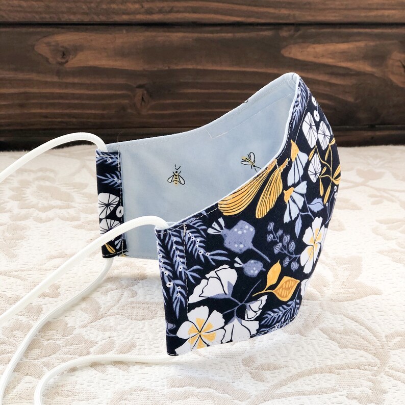 Ladies 3 Layer Honey Bee Garden Face Mask With Poly Interfacing Third ...