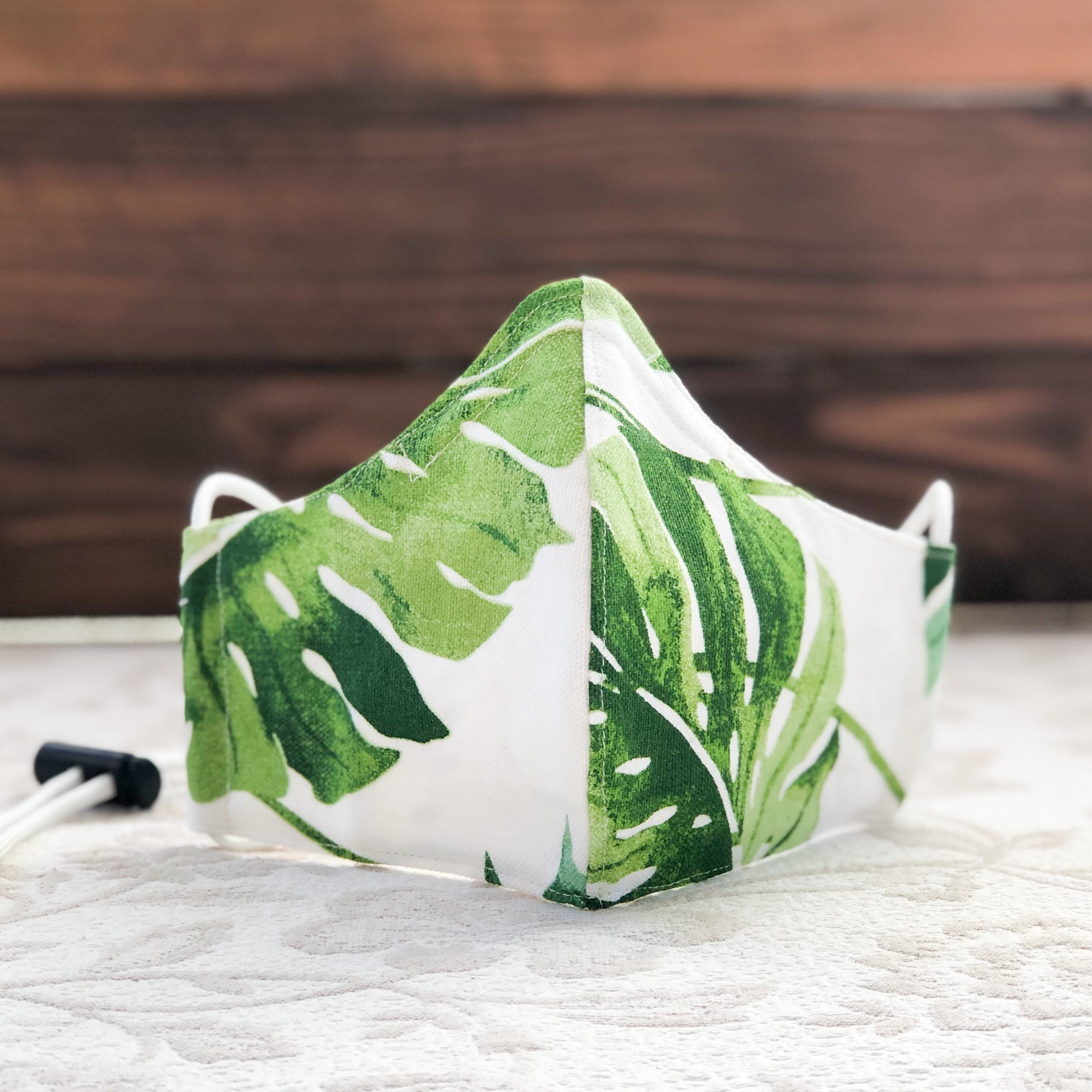 Ladies 3 Layer Tropical Palm Face Mask With Poly Interfacing Third ...