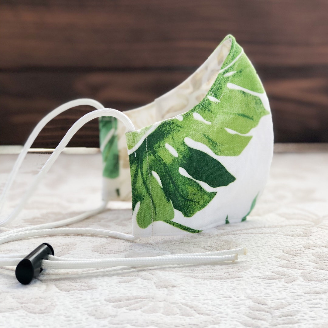 Ladies 3 Layer Tropical Palm Face Mask With Poly Interfacing Third ...