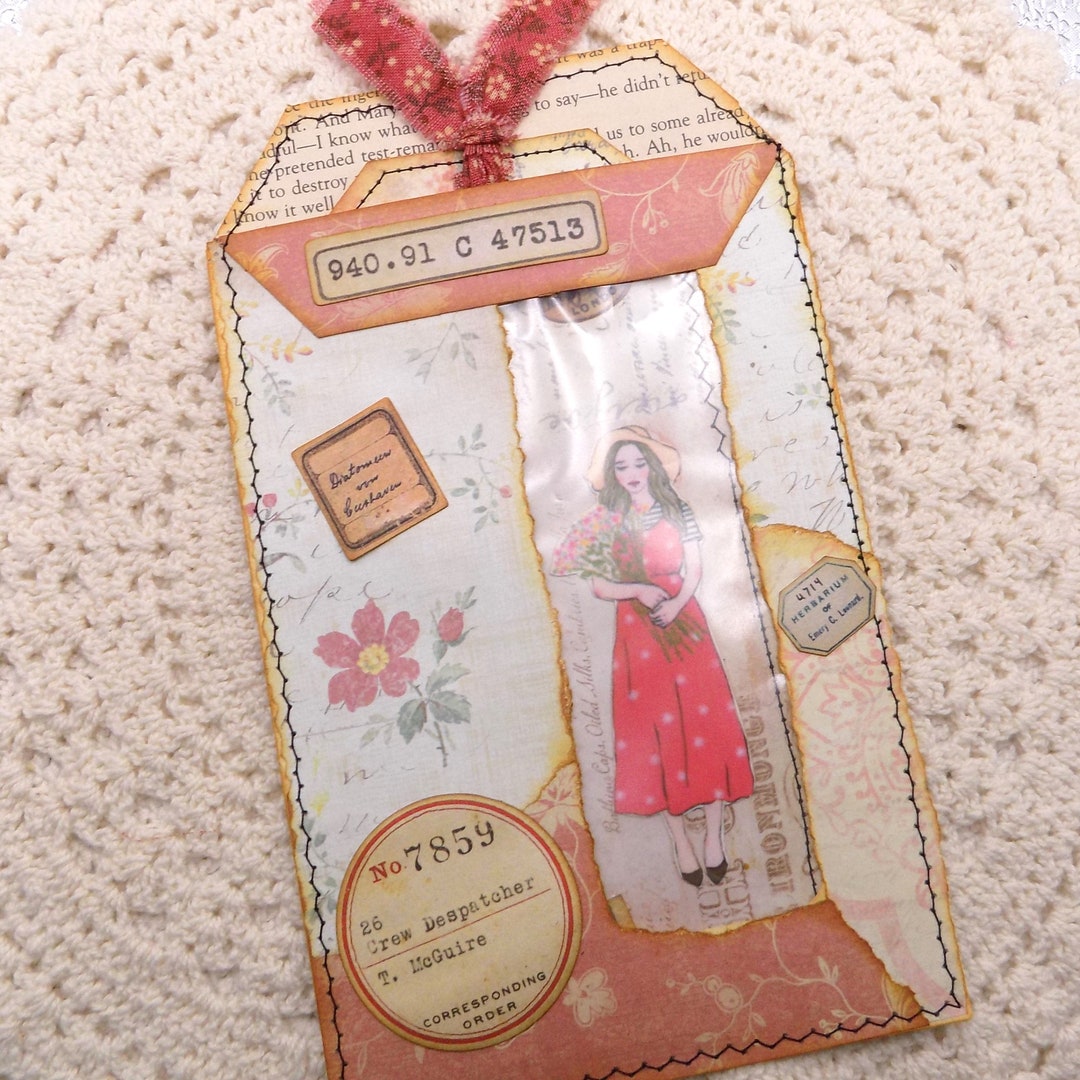Hand Crafted Altered Window Envelope With Tag for Junk/art Journal ...