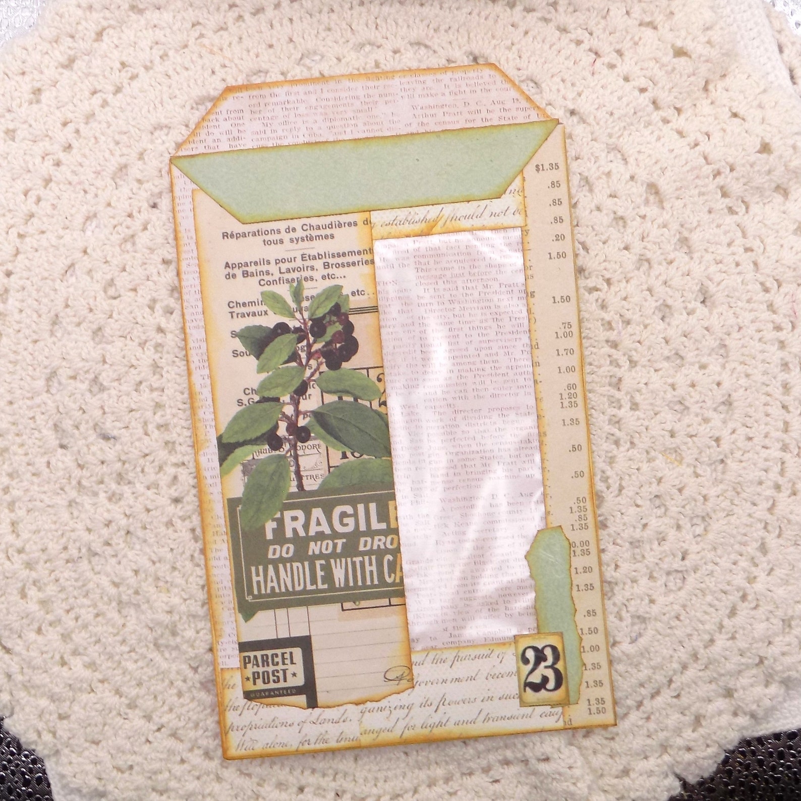 Hand Crafted Junk Mail Altered Window Envelope for Junk/art Journal ...