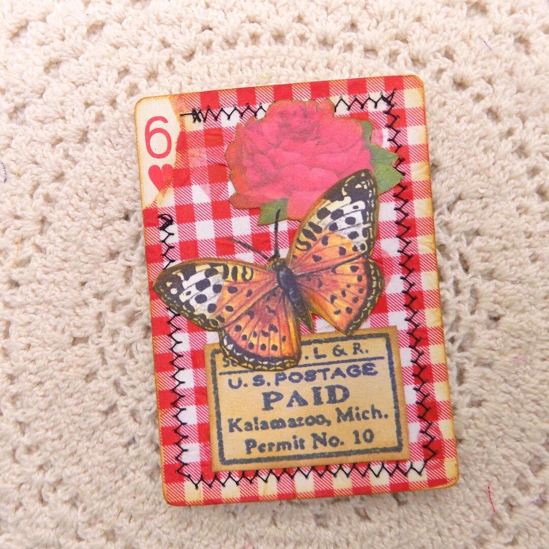 Handmade Altered Playing Card for Junk or Art Journal Books - Etsy