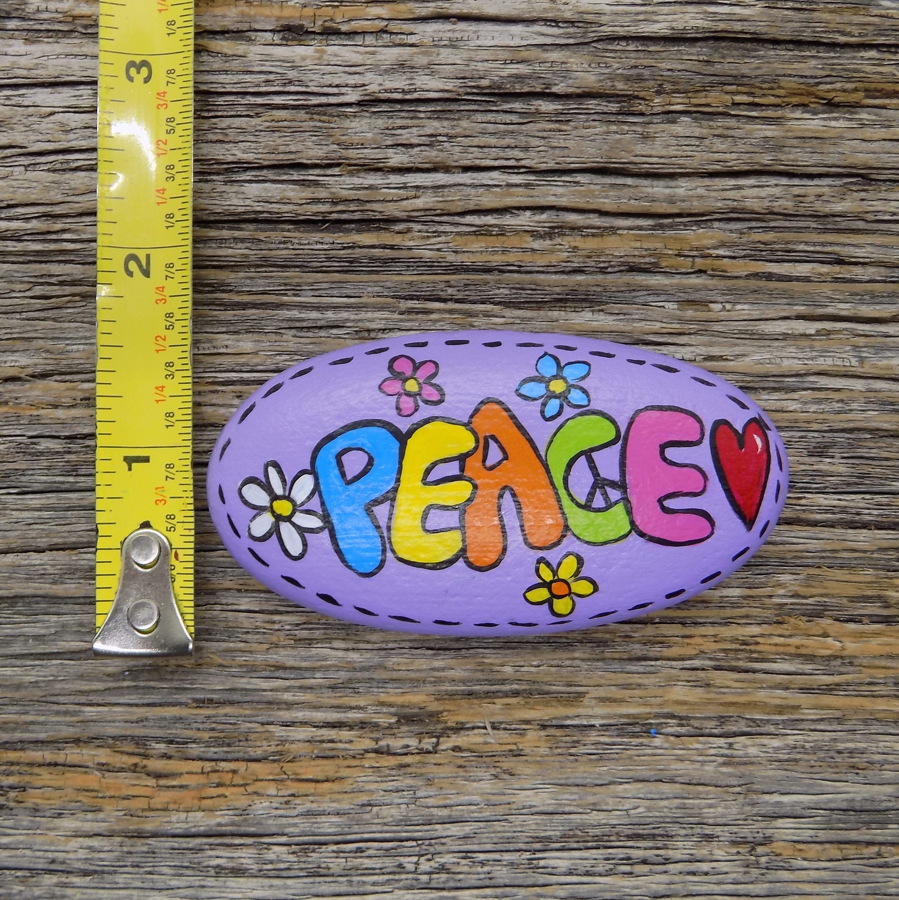 Peace Painted Rock Decorative Accent Stone - Etsy