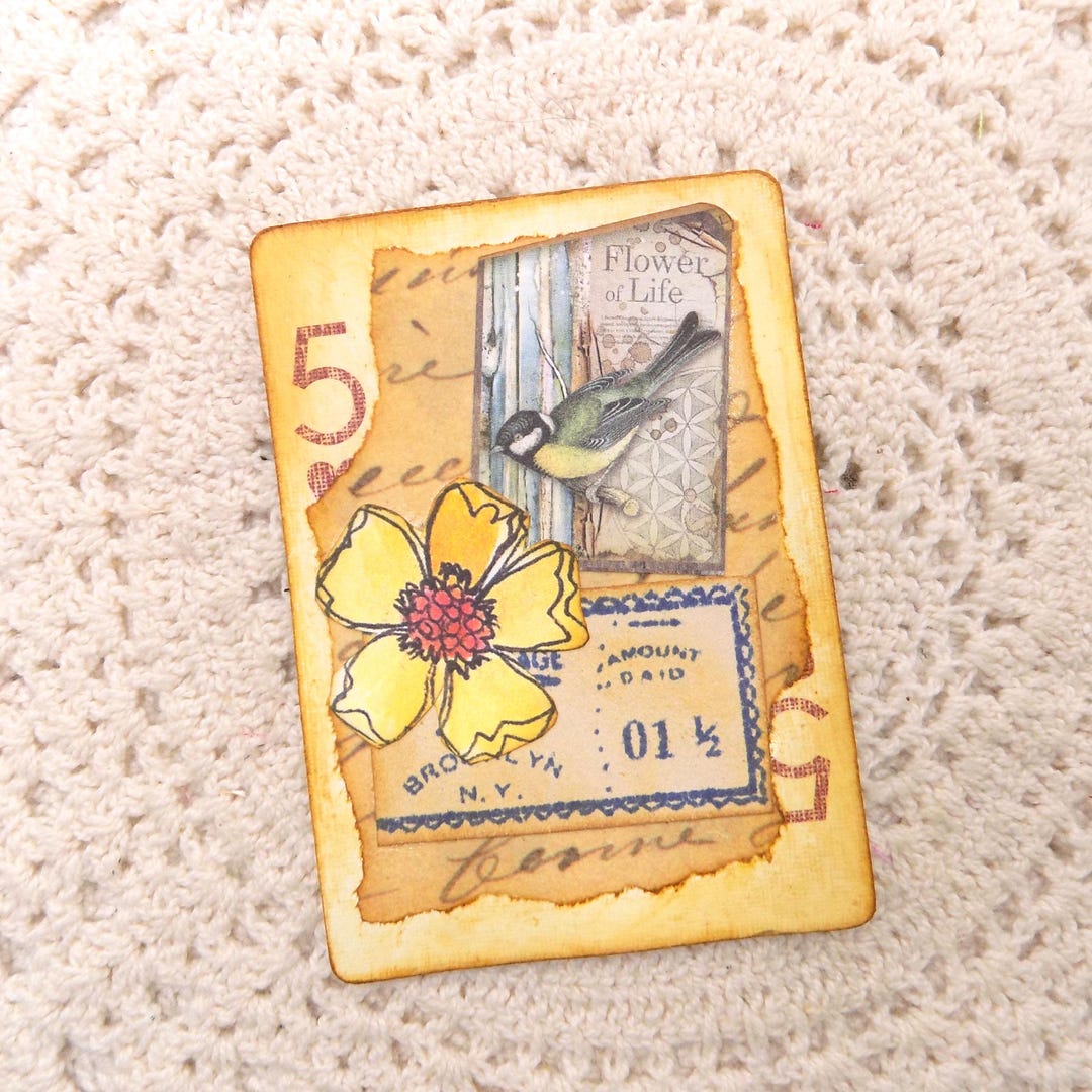 Handmade Altered Playing Card for Junk or Art Journal Books - Etsy