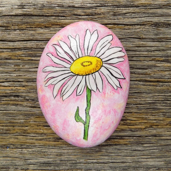 Daisies Painted Rock - Etsy
