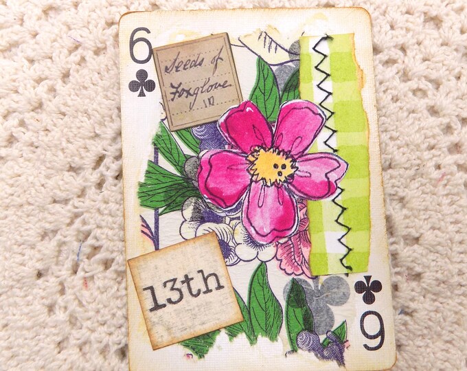 Handmade Altered Playing Card for Junk or Art Journal Books - Etsy