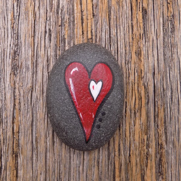 Painted Heart Rock - Etsy