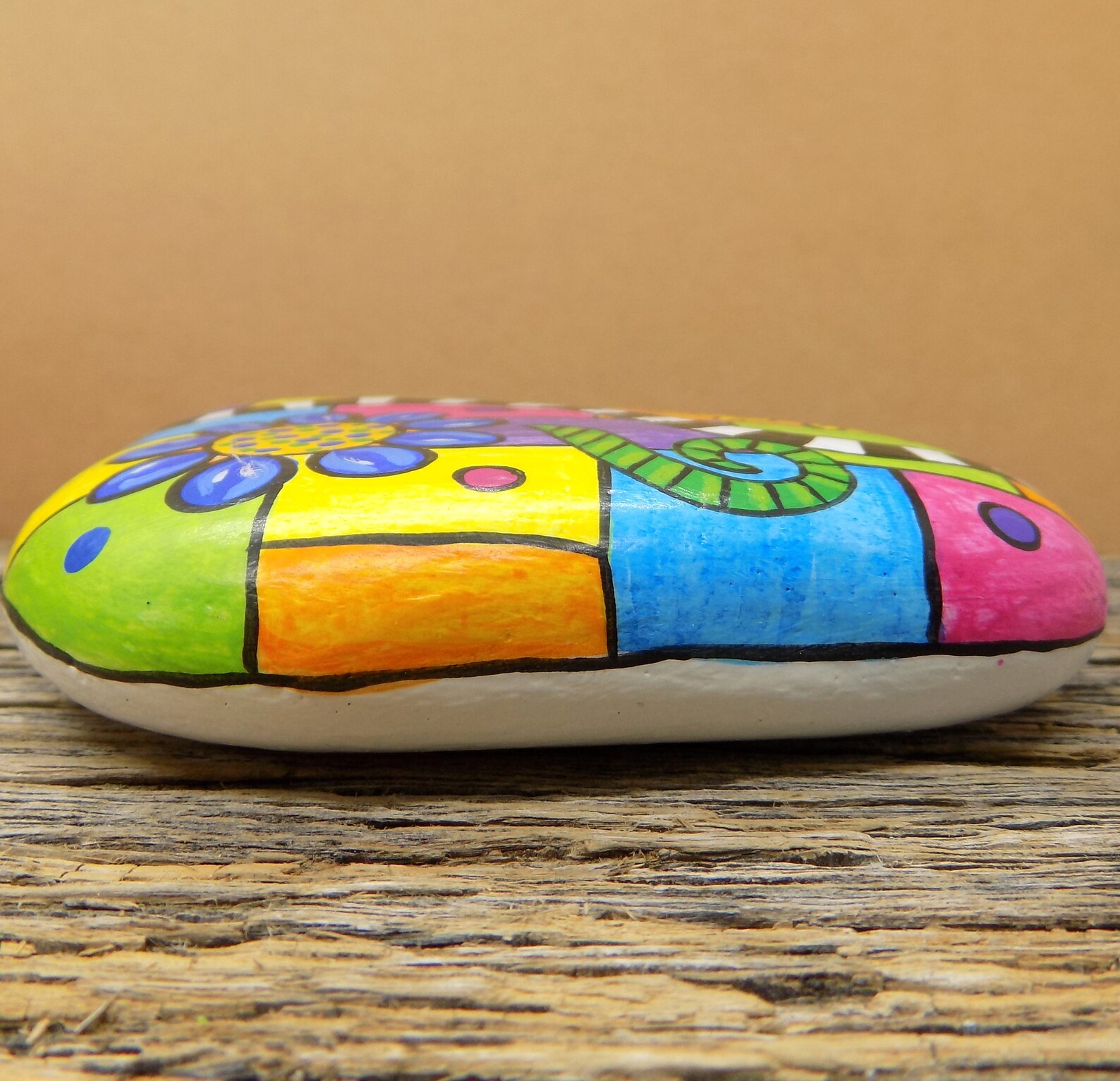 Abstract Hopscotch Hand Painted Rock Decorative Accent Stone - Etsy