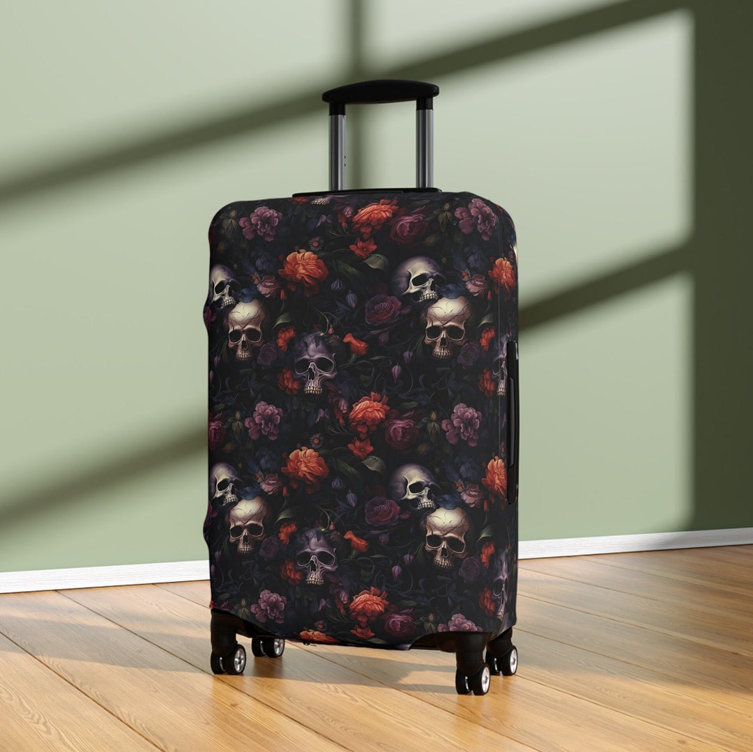 Dark Baroque Floral Skulls Luggage Cover Goth Luggage - Etsy