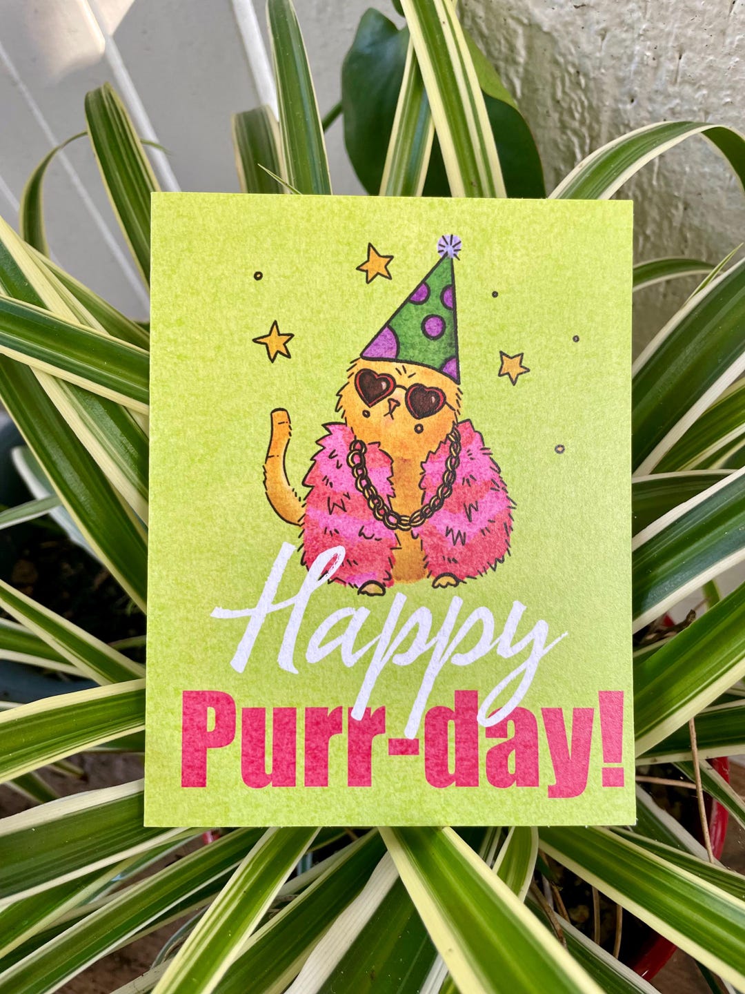 Happy Purr-day Cat Birthday Card (4x6 In) - Etsy