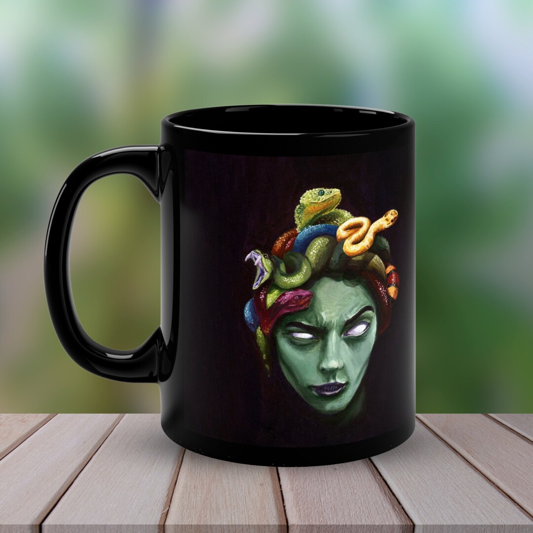 Dark Medusa Black Ceramic Mug, Goth Emo Gift - Etsy