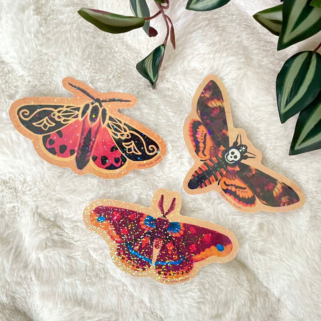 Magic Moths Sticker Pack, Handmade Waterproof Sticker, 3 Stickers, - Etsy