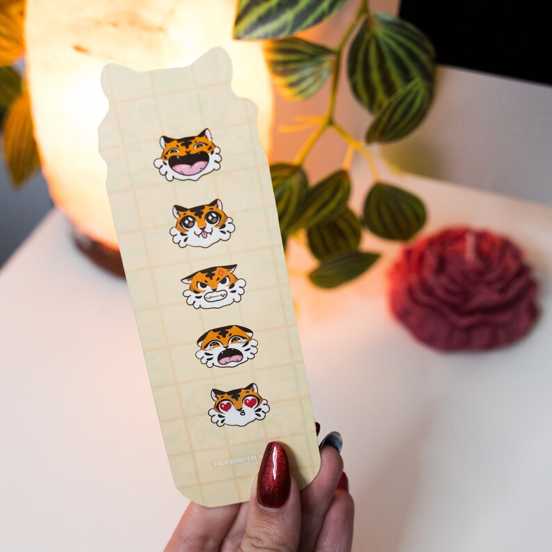 Sunny the Tiger Cute Bookmark, Tiger Body Laminated Bookmark, 6x2 In - Etsy