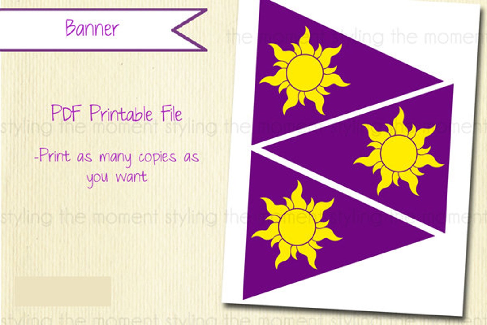 Tangled Inspired Sun Flags | Etsy