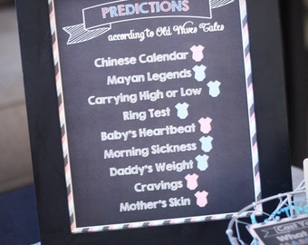 Gender reveal chart | Etsy