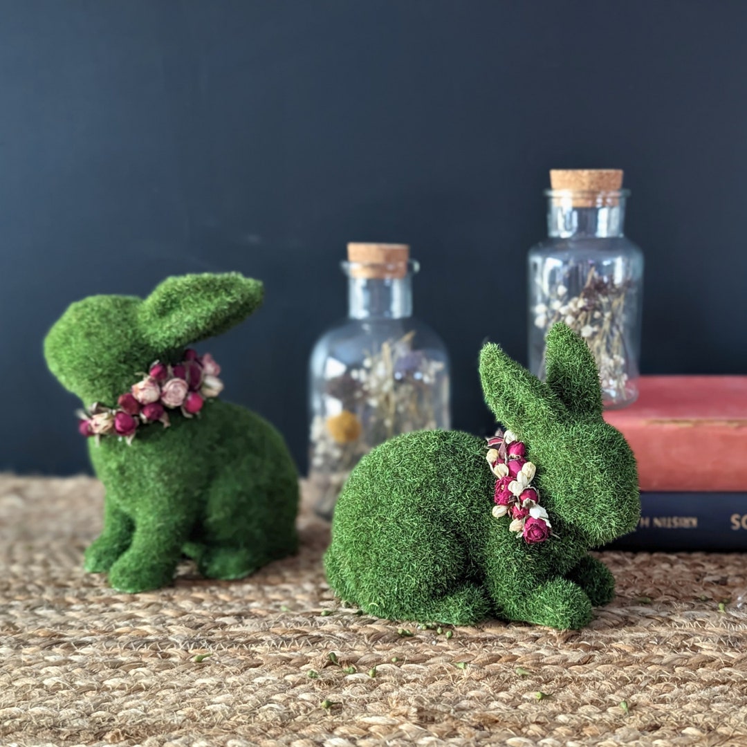 Easter Home Decor Bunny Natural Dried Flowers Home Decoration Green ...